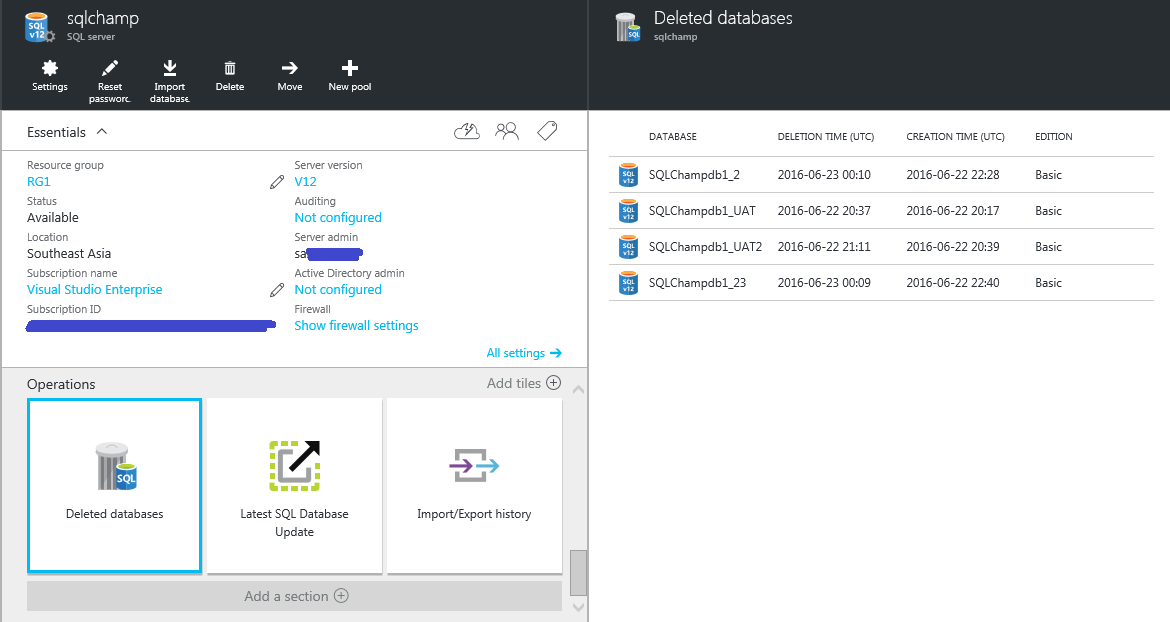 Recover deleted Azure SQL Database – SQLChamp Recover deleted Azure SQL Database – SQLChamp